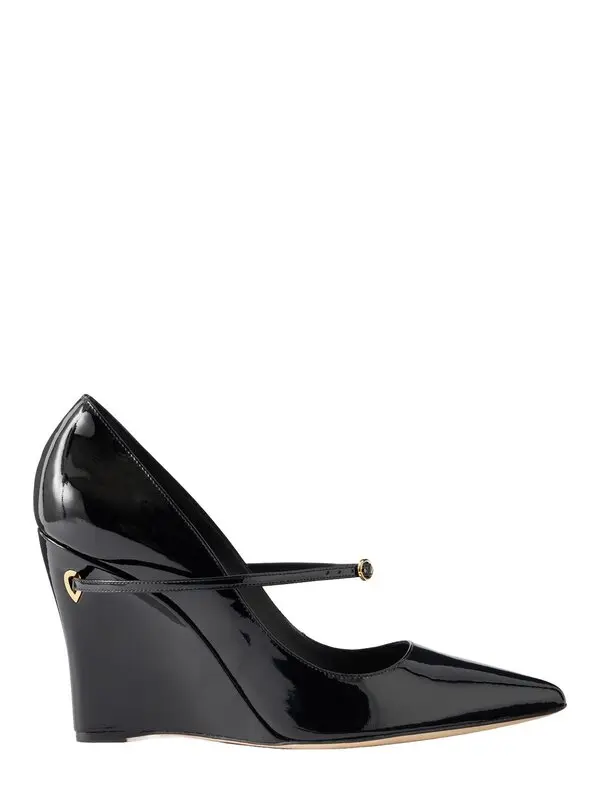 Jennifer Chamandi Lorenzo 105 Patent-leather Pumps - Black