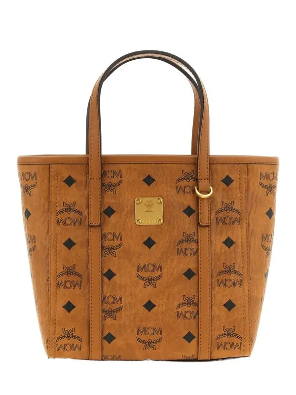 Mcm Small Toni Shopper Bag In Visetos Monogram Canvas - Brown