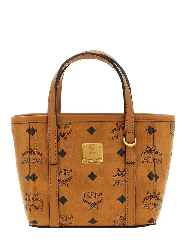 Mcm Toni X-mini Shopping Bag In Monogram Visetos - Brown