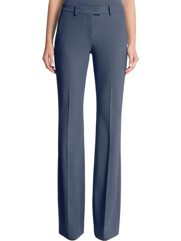 Michael Kors Haylee Stretch Wool Crepe Flared Trousers - Grey