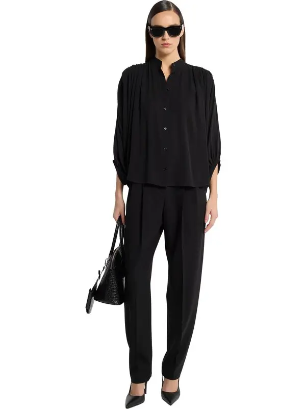 Michael Kors Silk Georgette Poet Blouse - Black
