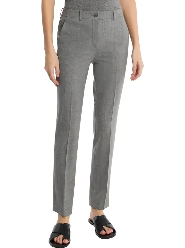 Michael Kors Samantha Stretch Wool Tailored Pants - Grey