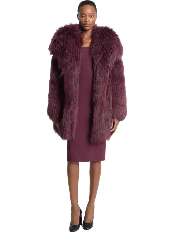 Michael Kors Shearling Peacoat - Red