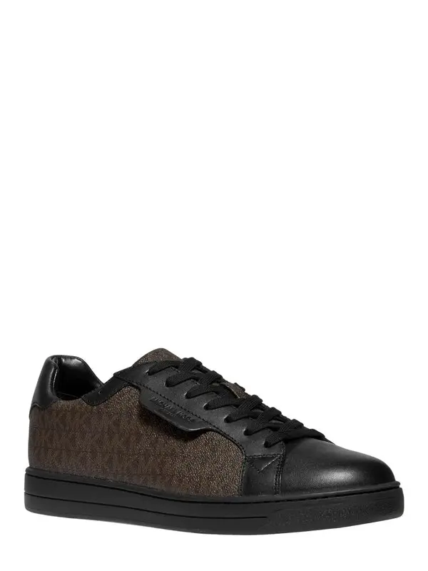 Michael Kors Keating Logo And Leather Low Top Sneakers - Brown