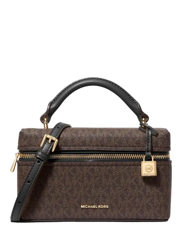 Michael Kors Jana Extra-small Signature Logo Convertible Crossbody Bag In By - Brown