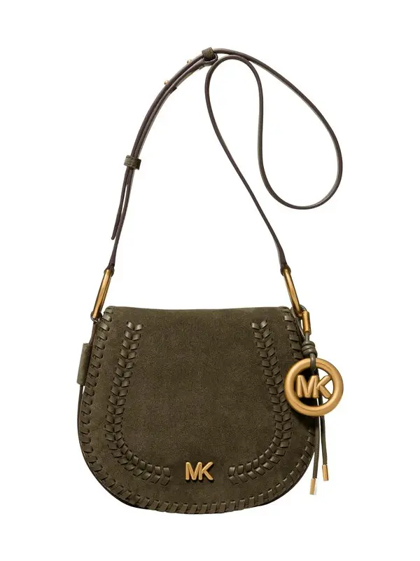 Michael Kors Josie Medium Whipstitched Suede Saddle Bag - Green