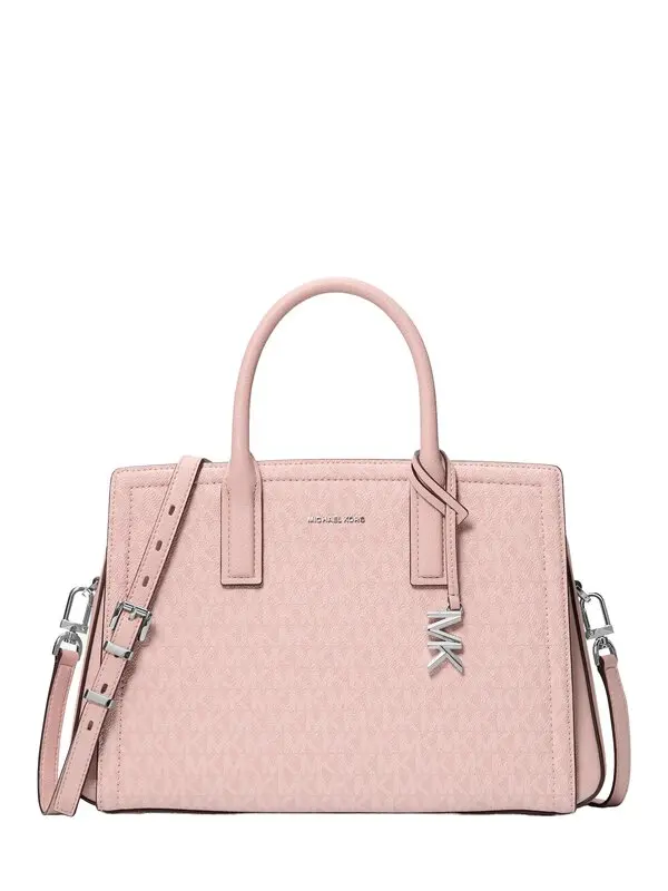 Michael Kors Laila Medium Signature Logo Satchel - Pink