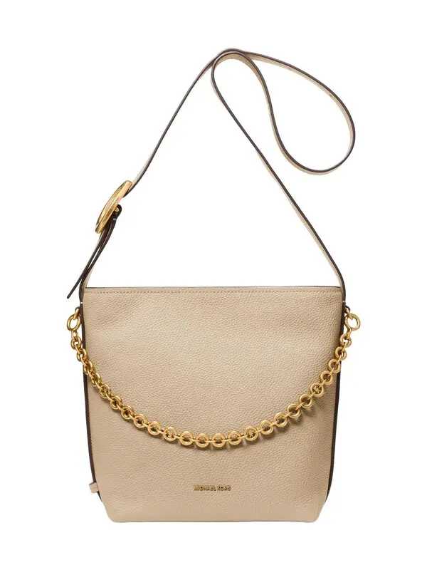 Michael Kors Nolita Small Pebbled Leather Bucket Tote Bag In By - Natural