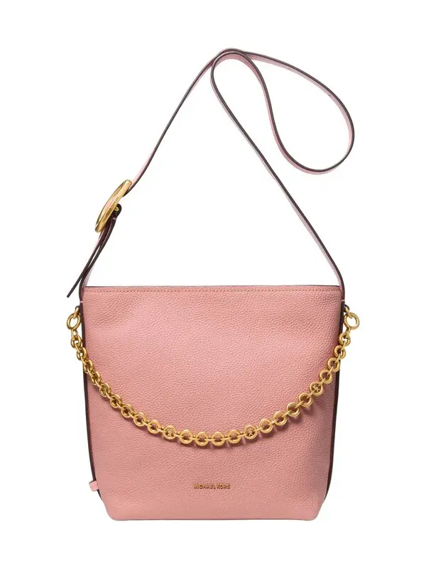 Michael Kors Nolita Small Pebbled Leather Bucket Tote Bag In By - Pink