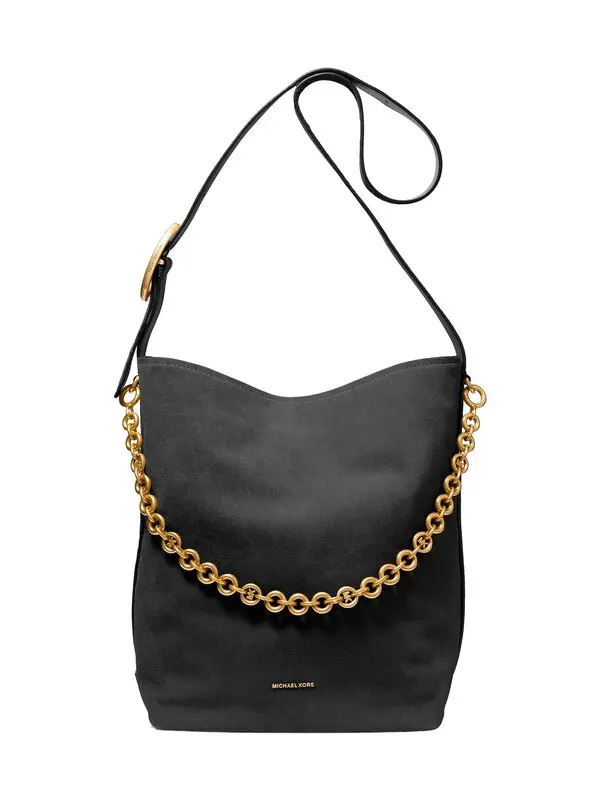 Michael Kors Nolita Large Suede Bucket Tote Bag - Black