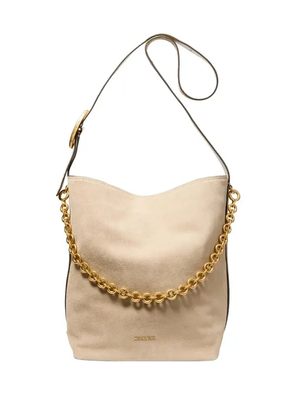 Michael Kors Nolita Large Suede Bucket Tote Bag - Natural
