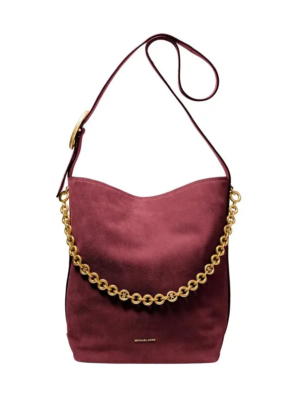 Michael Kors Nolita Large Suede Bucket Tote Bag - Red