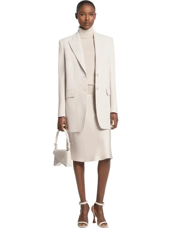 Michael Kors Double Crepe Sablé Boyfriend Blazer - Natural
