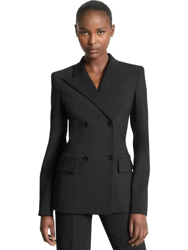 Michael Kors Stretch Wool Crepe Blazer - Black