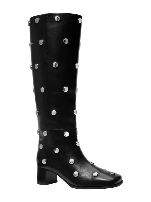 Michael Kors Matilda Knee-high Studded Leather Boots - Black