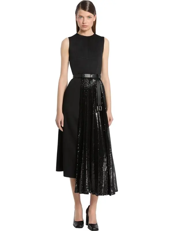 Michael Kors Hand-embroidered Sequin Tulle And Satin Sheath Dress - Black