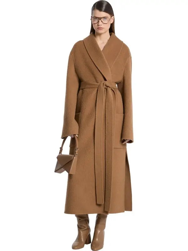Michael Kors Double Faced Alpaca Blend Bathrobe Coat - Brown