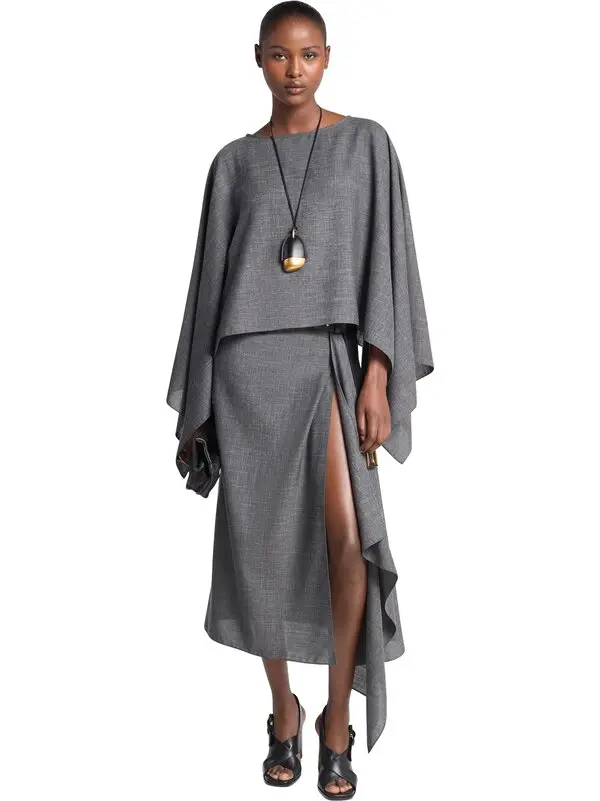 Michael Kors Wool And Silk Blend Dress - Grey