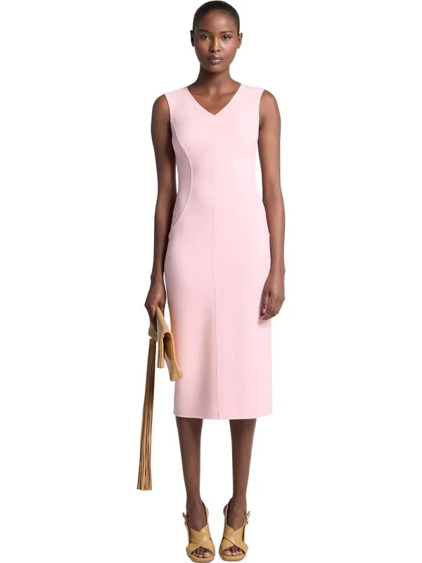 Michael Kors Double Faced Stretch Wool Sheath Dress - Purple