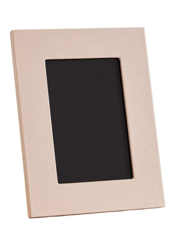 Smythson Panama Textured-leather Picture Frame - Beige