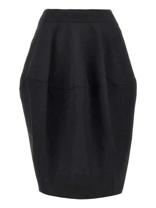 Jacquemus Ovalo' Wool Skirt - Black