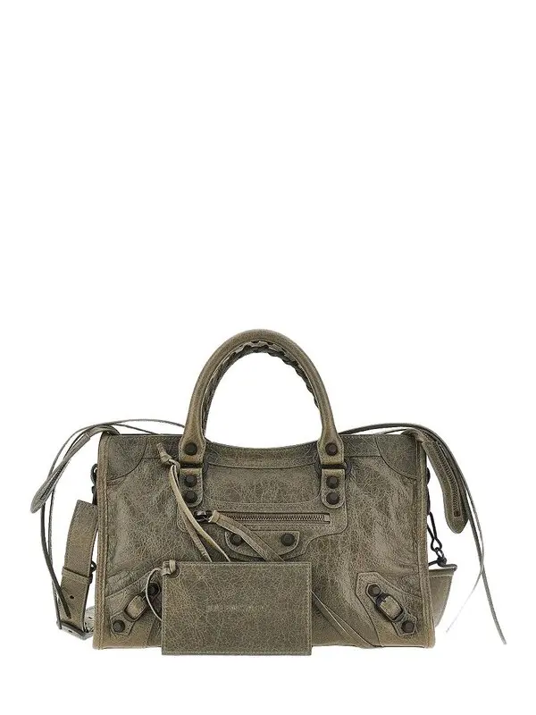 Balenciaga Arena Leather Small 'le City' Bag - Khaki