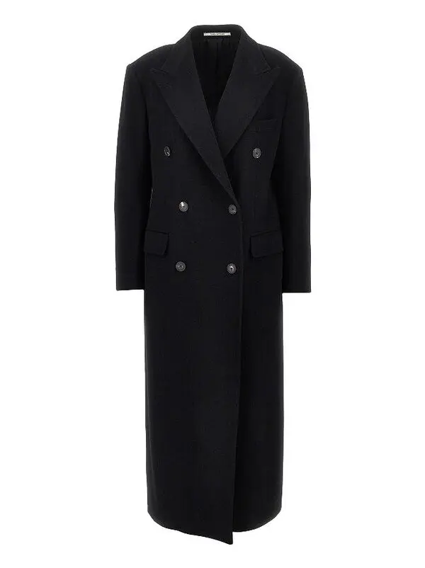 Tagliatore Wool And Cashmere Blend Long Coat - Black