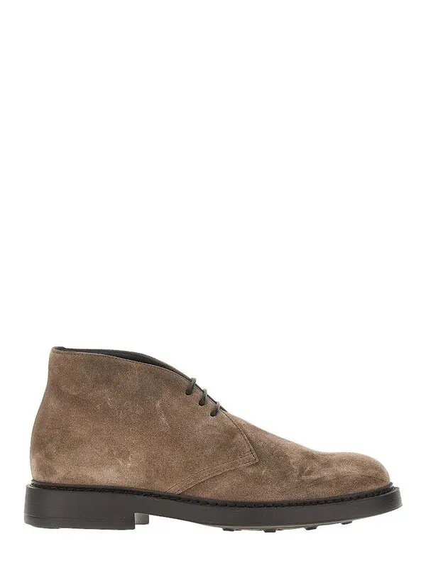 DOUCAL'S Suede Leather Lace-up Boots - Grey