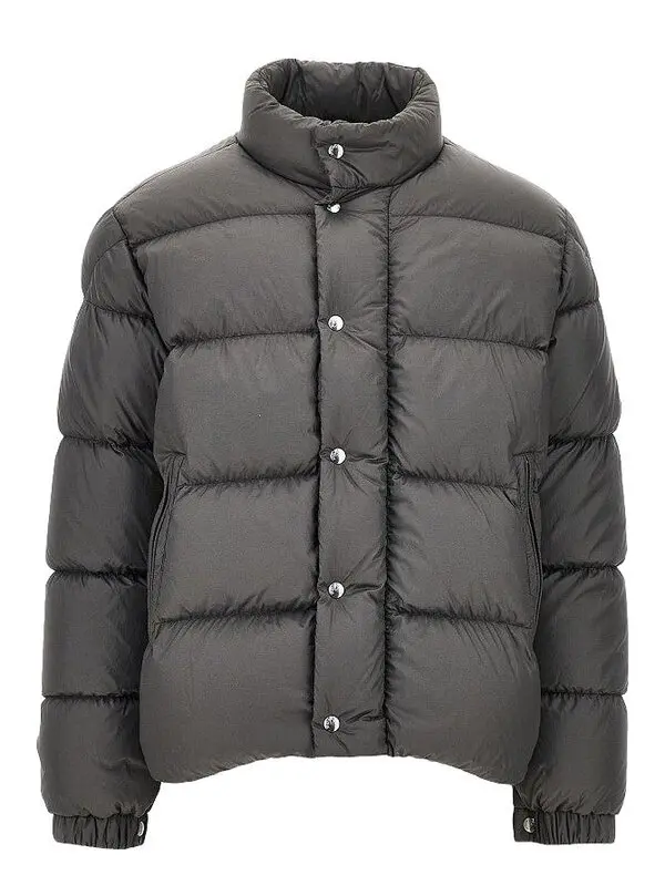 Moncler Pesio Down Jacket With Logo Patch - Grey