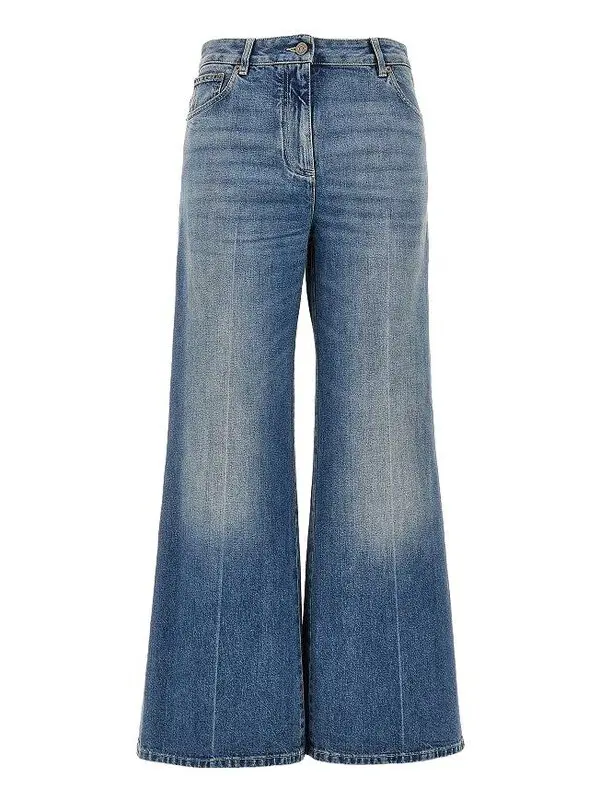 Valentino Garavani Vgold Details Flared Jeans - Blue