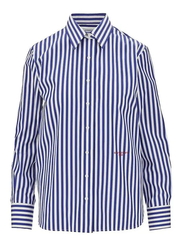Givenchy Striped Cotton Poplin Shirt - Blue