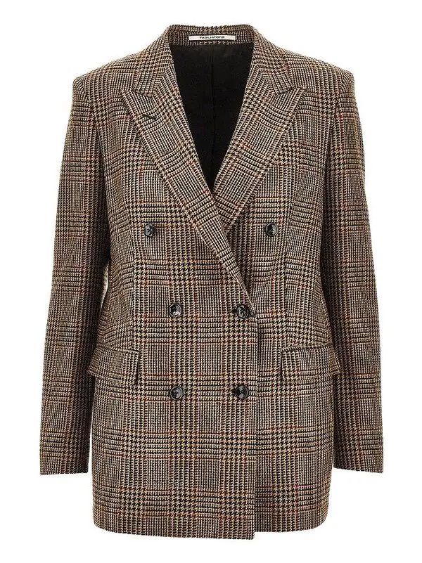 Tagliatore Jasmine Prince Of Wales Checked Wool And Cashmere Blend Blazer - Multicolor