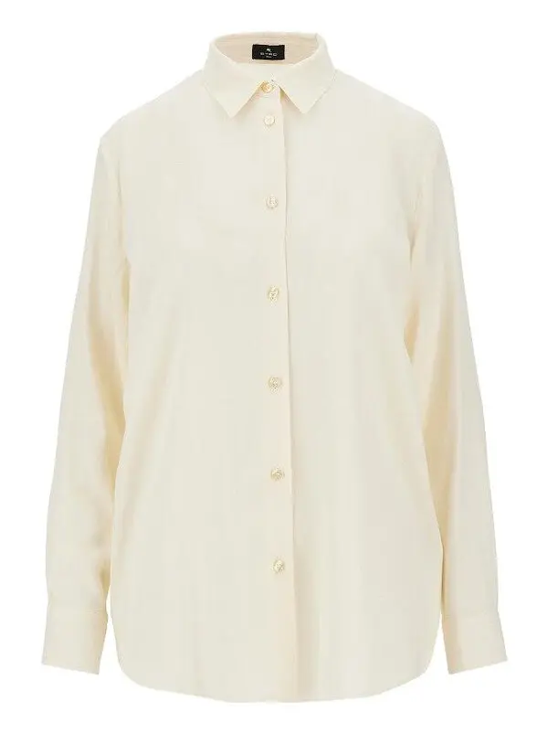 Etro Jacquard Paisley Silk-blend Shirt - White