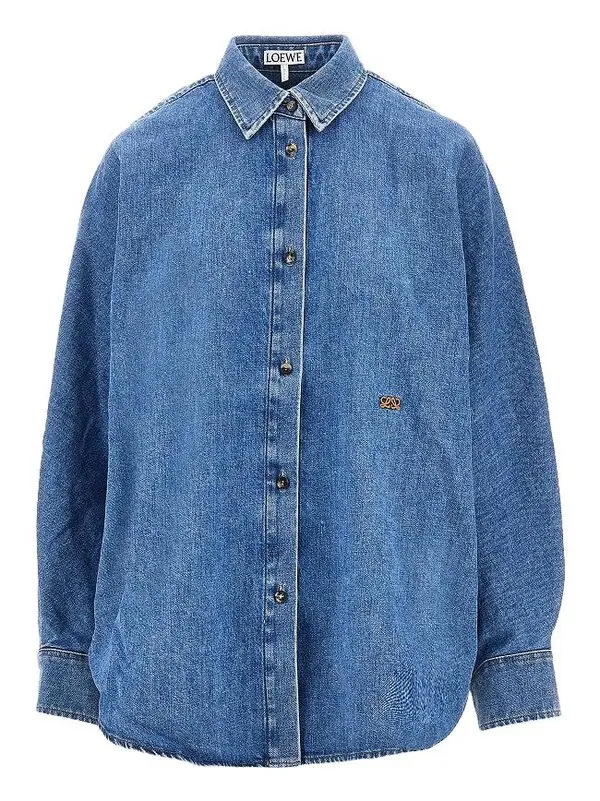 Loewe Batwing Sleeves Denim Shirt - Blue
