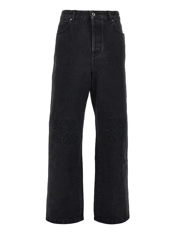 Loewe Anagram Baggy Denim Jeans - Black