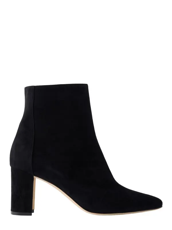 Manolo Blahnik Rosie 70 Suede Ankle Boots - Black
