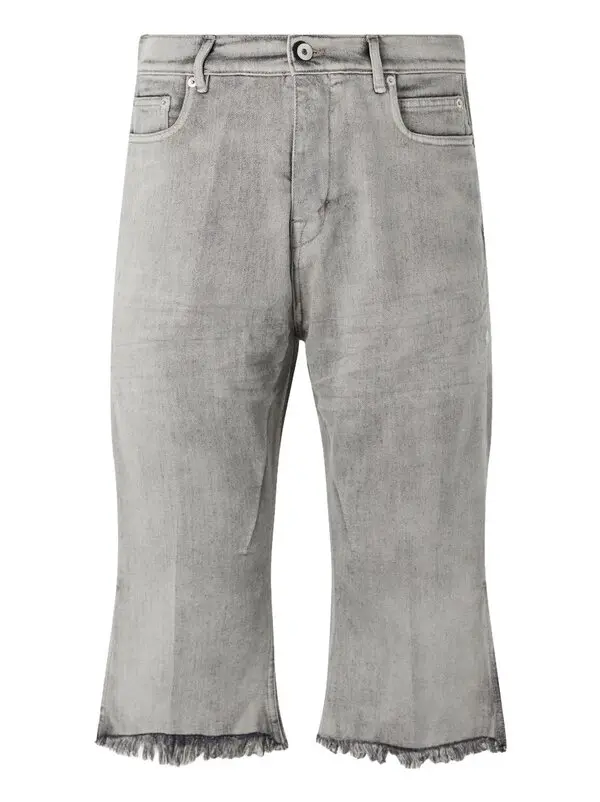 Rick Owens Bolan Straight-leg Denim Shorts - Gray