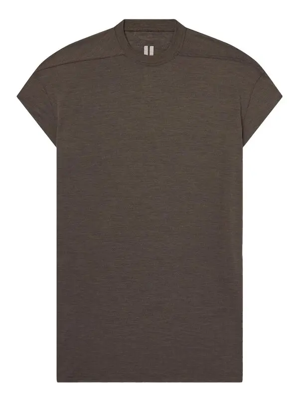 Rick Owens Jumbo Wool And Silk-blend Jersey T-shirt - Green