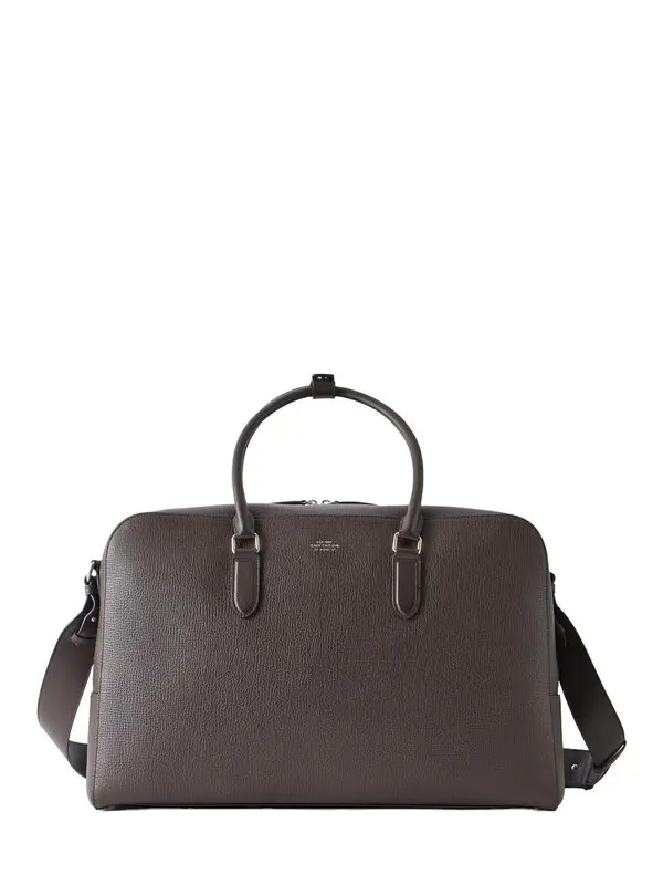 Smythson Full-grain Leather Weekend Bag - Brown