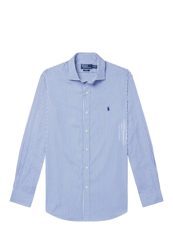 Polo Ralph Lauren Logo-embroidered Striped Cotton Shirt - Blue