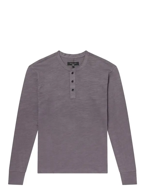 Rag & Bone Cotton-jersey Henley T-shirt - Gray