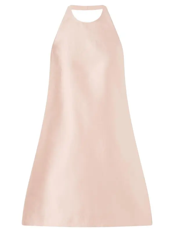 SELF-PORTRAIT Pleated Taffeta Mini Dress - Pink