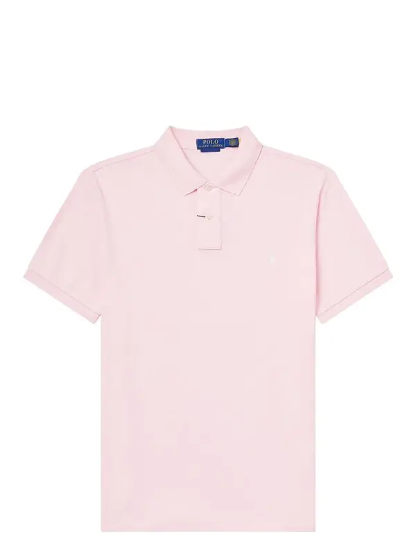 Polo Ralph Lauren Logo-embroidered Cotton-piqué Polo Shirt - Pink