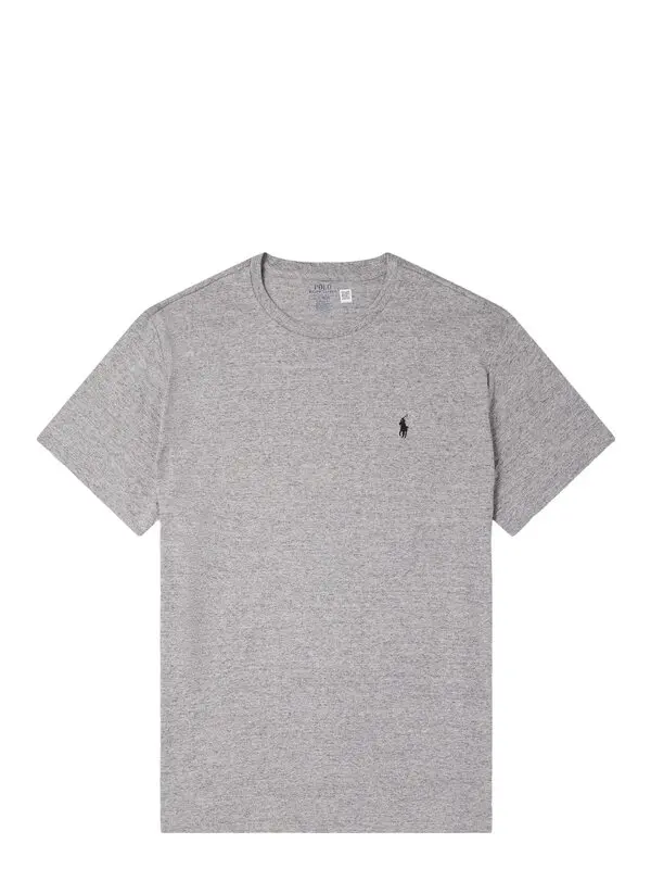 Polo Ralph Lauren Logo-embroidered Cotton-jersey T-shirt - Gray