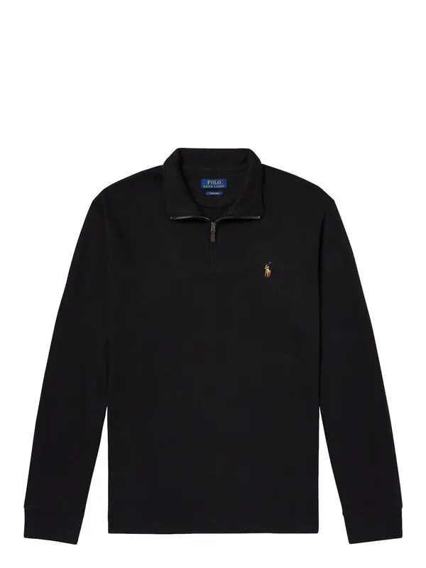 Polo Ralph Lauren Ribbed Cotton Half-zip Sweater - Black