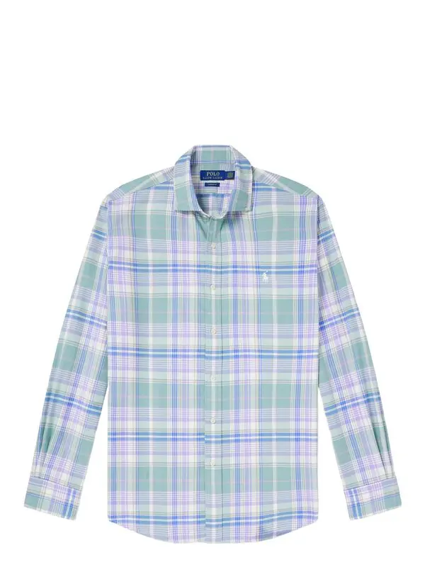 Polo Ralph Lauren Logo-embroidered Checked Cotton Shirt - Blue