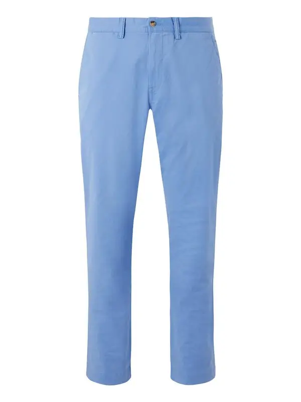 Polo Ralph Lauren Straight-leg Cotton-blend Trousers - Blue