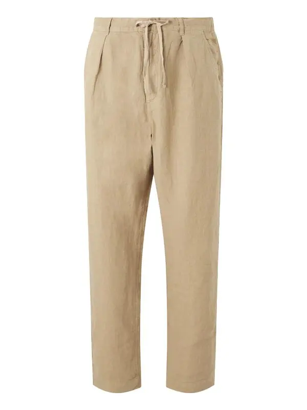Polo Ralph Lauren Straight-leg Pleated Linen Trousers - Neutrals