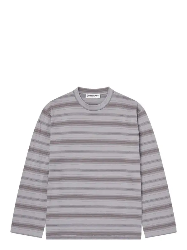 Our Legacy Striped Cotton-jersey T-shirt - Gray