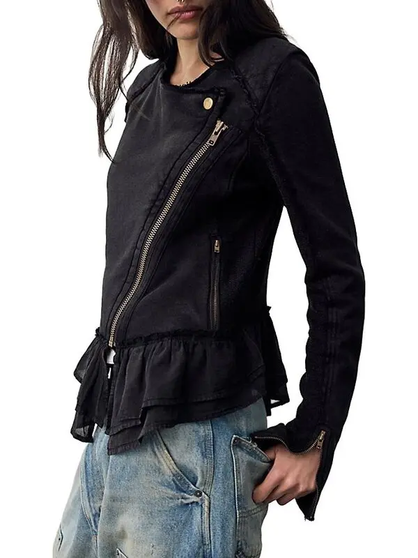 Free People Emerson Zip-up Cardigan - Black